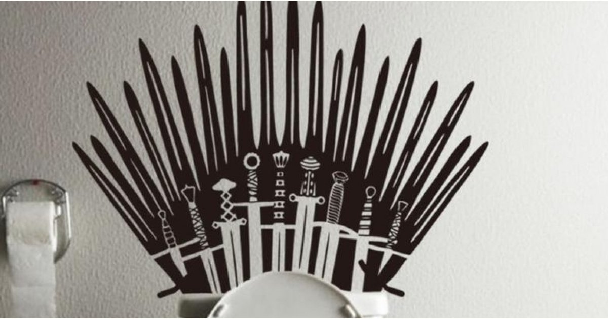 Game of Thrones Iron Throne Toilet Decal $15.80 @ Etsy