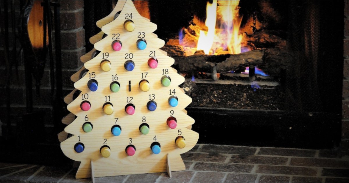 Tree Shaped Wine Advent Calendars Just $30 @ Etsy